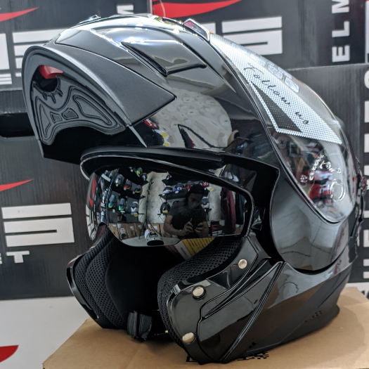 Jual Helm Zeus ZS-3020 Black Modular Flip Up New!! | Shopee Indonesia