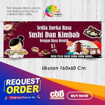 Jual Spanduk Banner 160x60 Sushi dan Kimbab Custom Desain | Shopee ...