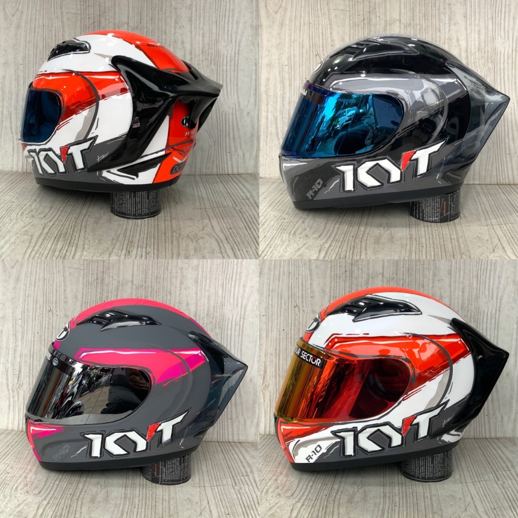 Jual HELM FULLFACE KYT R10 #6 BLACK/GREY SPOILER 3D || R10 #6 WHITE/RED ...