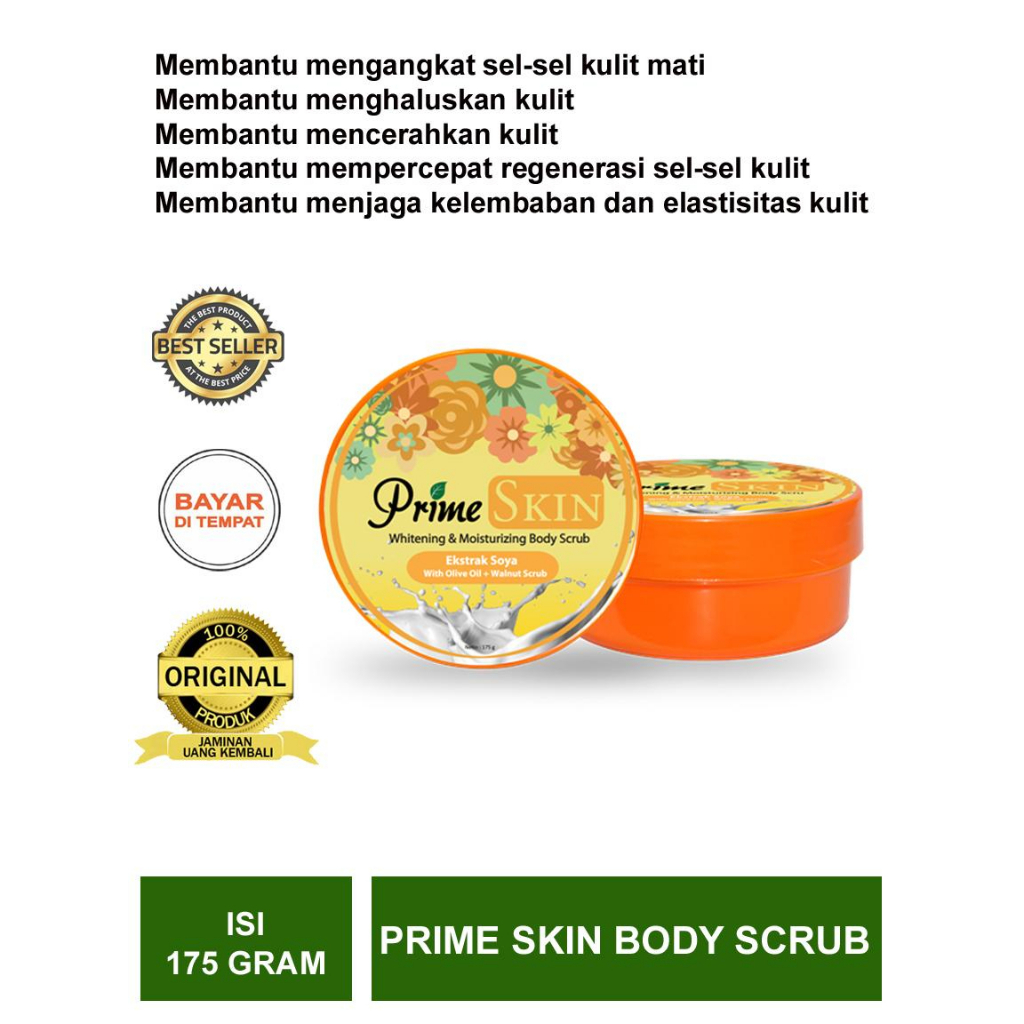 Jual Prime Skin Whitening & Moisturizing Body Scrub HWI 1 botol isi 175 ...