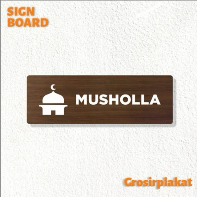 Jual Papan Musholla Sign Board Kayu Print UV Papan Wooden Nama Ruangan ...