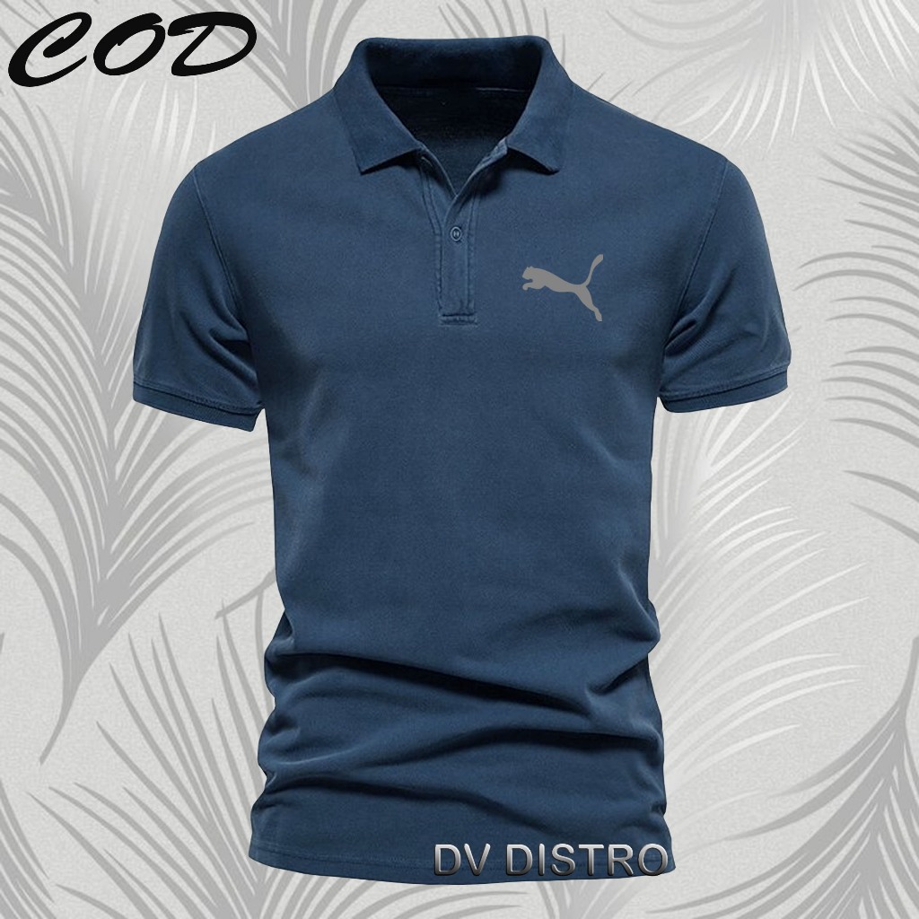 Jual COD T-shrit POLO kerah Pum4 Text Silver Kaos Kerah Dewasa Shirt / Kaos Wangki Pria Polo ...