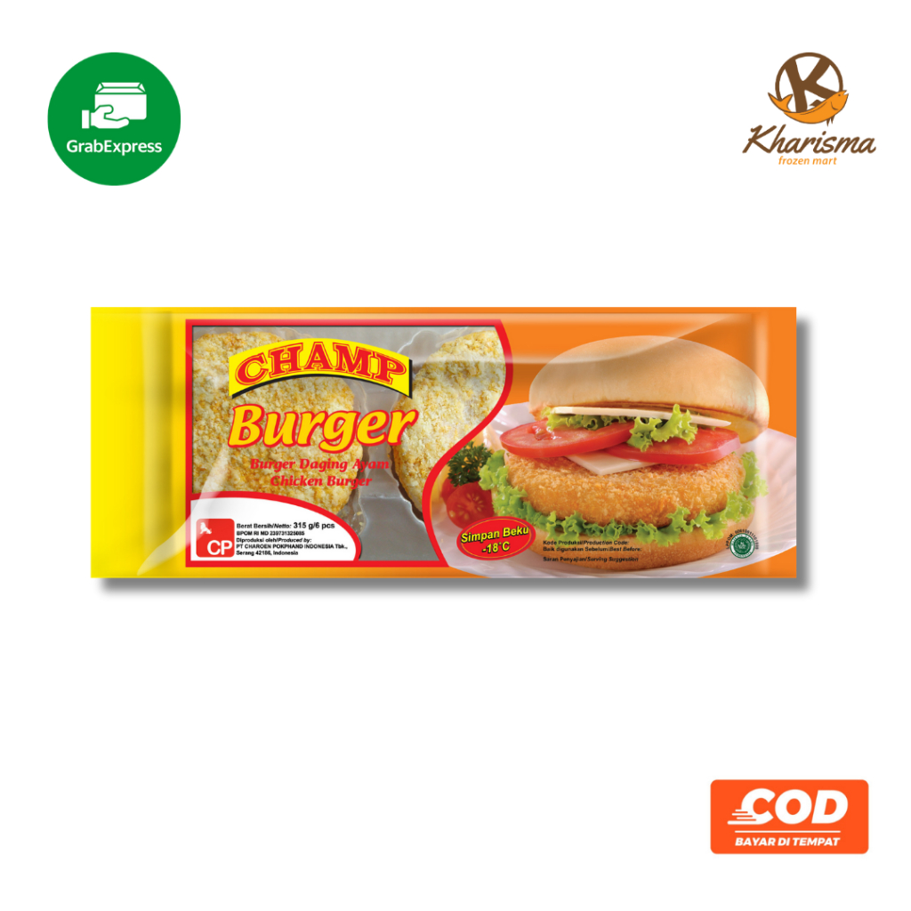 Jual Champ Burger Ayam Crispy Frozen Patties Beef Isi 6 315g | Shopee ...