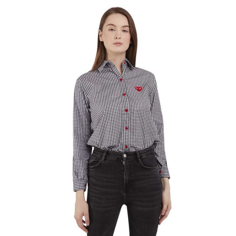 Jual CDG Play "Comme des garcons Tartan Shirt Single Heart" Shirt Made ...