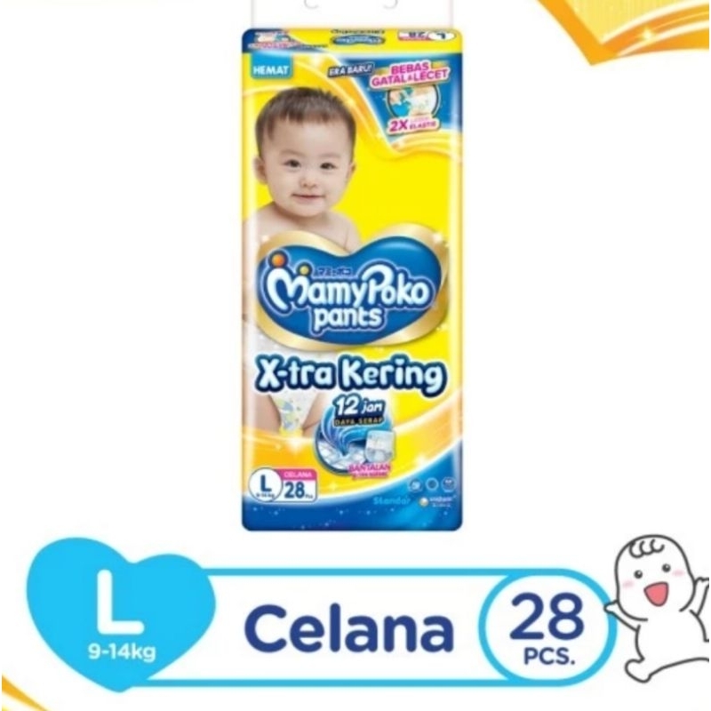 Jual Mamypoko L28 | Mamypoko xtra kering L28 |popok mamypoko standart ...