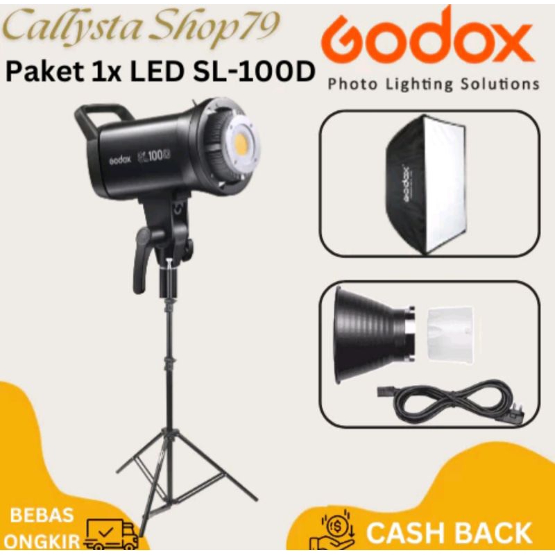 Jual Godox SL-100D SL 100Bi Paket Lampu LED Studio Lighting | Shopee ...