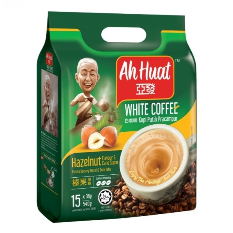 Jual AH HUAT White Coffee Hazelnut & Cane Sugar/ Kacang Hazel & Gula ...