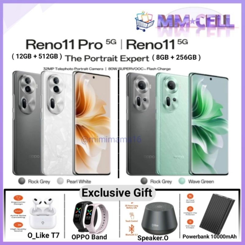 Jual OPPO RENO 11 PRO 5G 12/512 | RENO 11 5G 8/256 NFC GARANSI RESMI ...