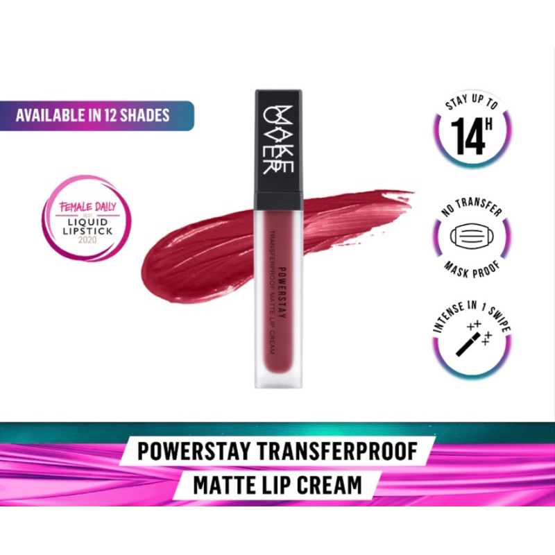 Jual Make Over Powerstay Transferproof Matte Lip Cream | Lip Cream ...