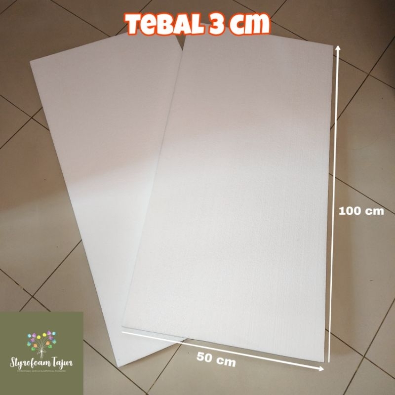 Jual 100 x 50 tebal 3 cm styrofoam lembaran gabus lembaran | Shopee ...