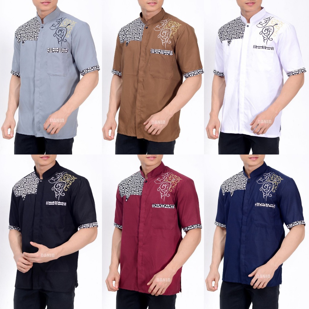 Jual Baju Koko Muslim Original Lengan Pendek Motif Yisunsiin Seragam El ...