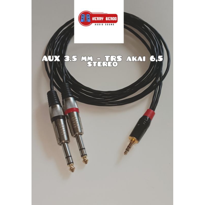 Jual kabel jack aux 3,5mm to dual akai stereo 6,5 mm | Shopee Indonesia