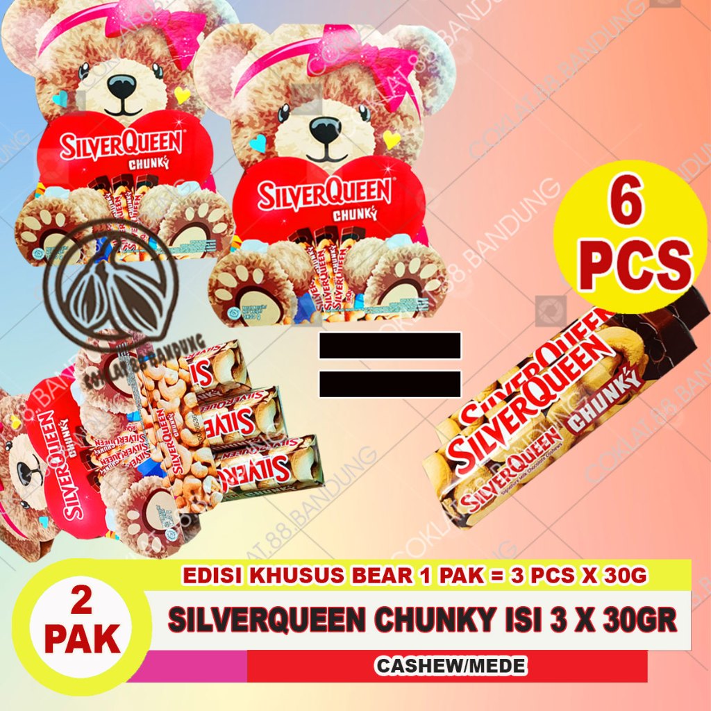 Jual SILVERQUEEN CHUNKY BAR KECIL 26gr X 5 pcs, COKLAT SILVERQUEEN ...