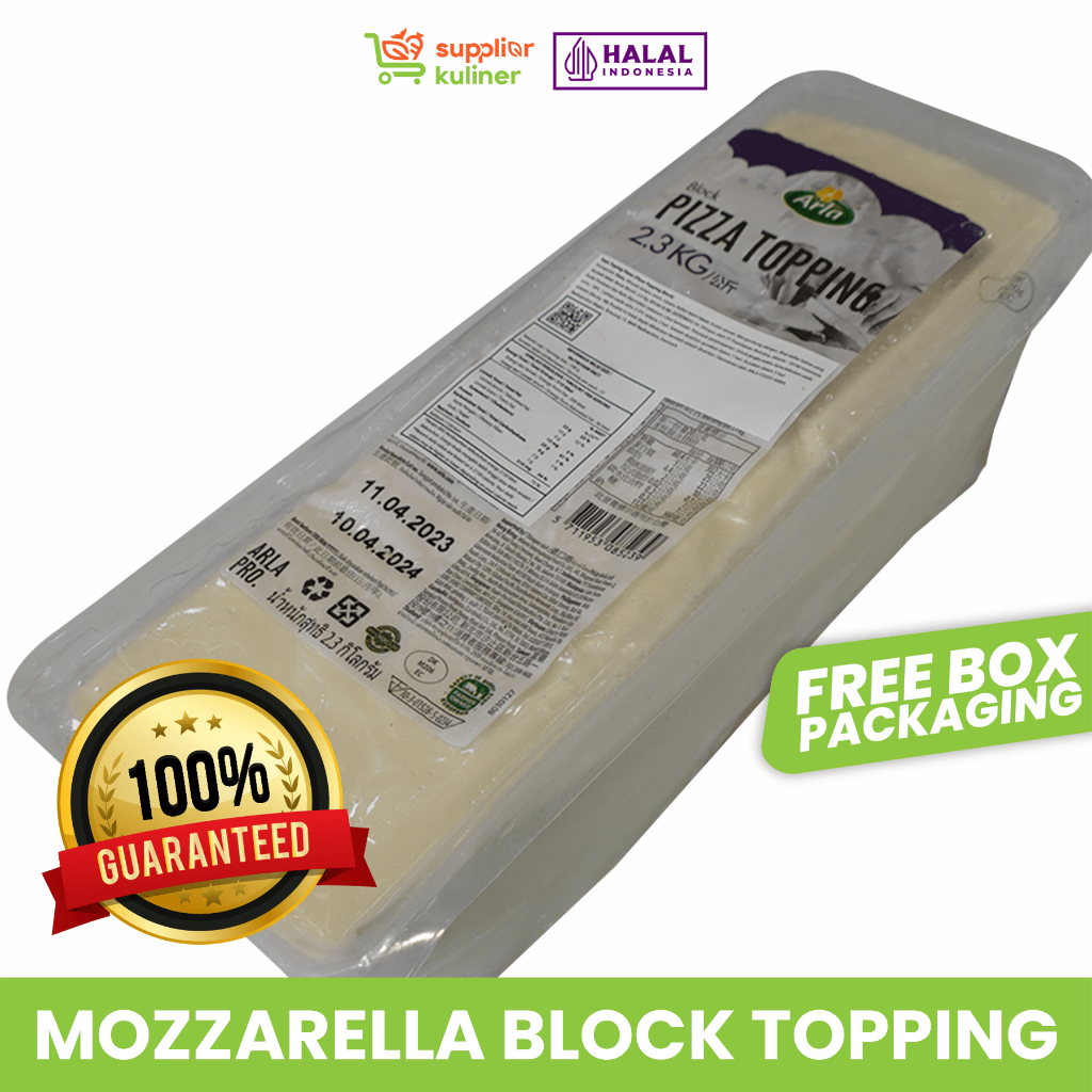 Jual MOZZARELLA BLOCK PIZZA TOPPING ARLA 2.3 KG - 2300 GRAM | Shopee ...