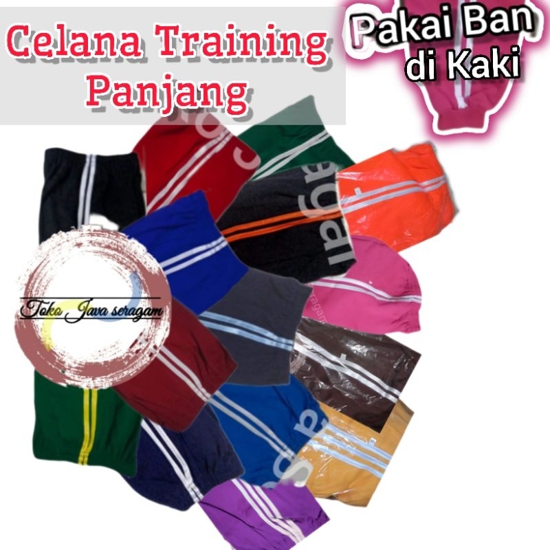 Jual Celana Seragam Training Pakai Ban / Karet di Kaki SD SMP SMA Hitam ...