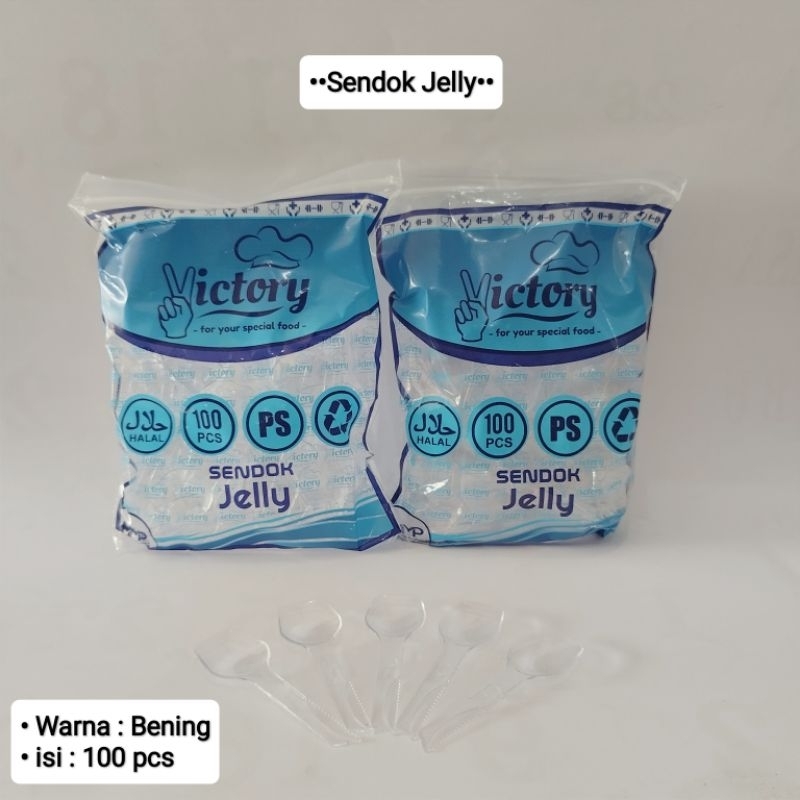 Jual Sendok Jelly Bening Gergaji isi 100 pcs/sendok kecil/sendok puding ...