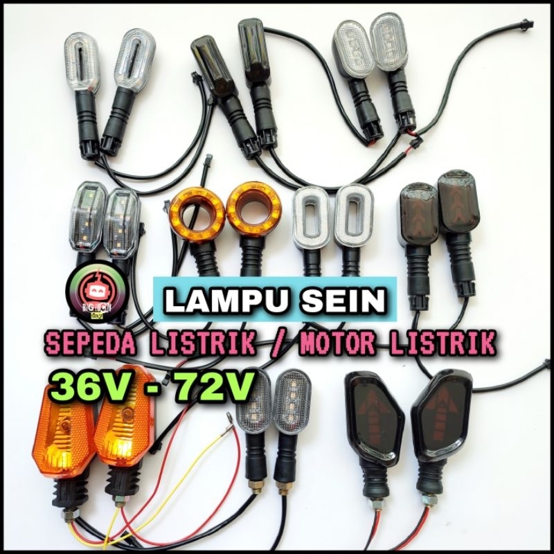 Jual SEPASANG LAMPU SEIN 36V-72V UNIVERSAL SEPEDA LISTRIK MOTOR LISTRIK LAMP BELOK KANAN KIRI ...