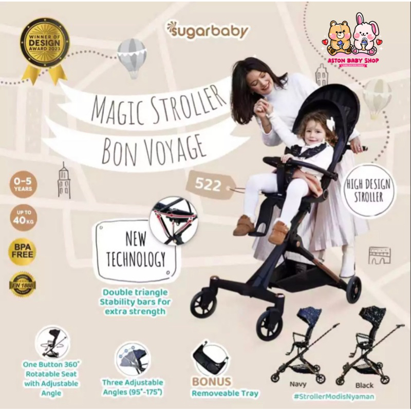 Jual Sugarbaby Magic Stroller Bon Voyage Baby Stroller Sugar Baby ...