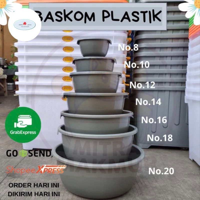 Jual baskom german abu ukuran 8-10-12-14-16-18-20 / baskom silver ...