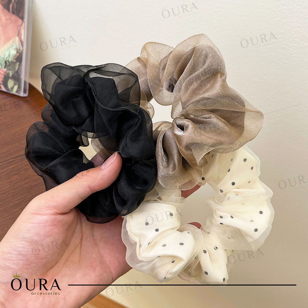 Jual Scrunchie Korea Jumbo Double Kain Tile Aesthetic Kunciran Rambut ...