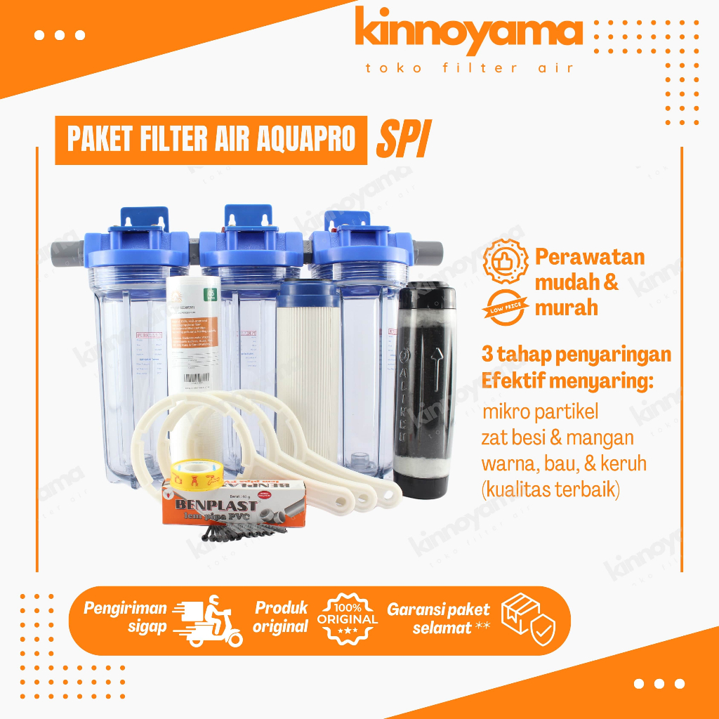 Jual Paket Filter Air Sumur Keruh Berpasir Lengkap 1 Set AQUAPRO / Saringan Filter Air Zat Besi ...