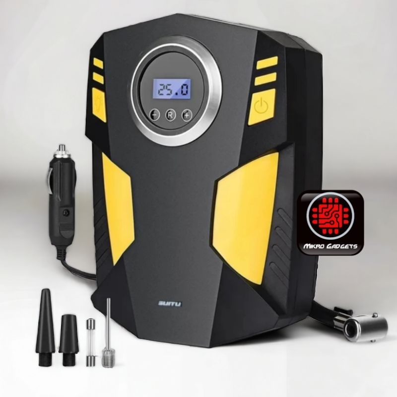 Jual pompa ban mobil elektrik portable 12v digital display Black series ...