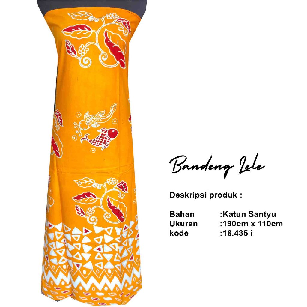 Jual batik tulis motif bandeng lele khas lamongan - batik kuning cerah ...