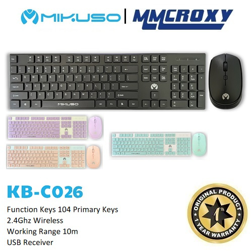 Jual Mikuso KB-C026 Keyboard Mouse Wireless Combo For Business | Shopee Indonesia