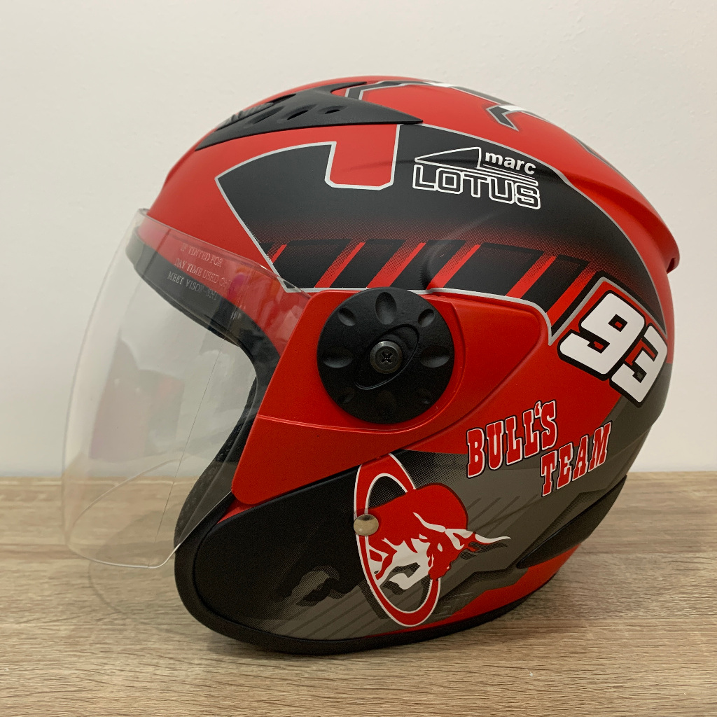 Jual Helm Vision Semut Abu Merah Doff - BXP - Single Visor - Helem SNI ...