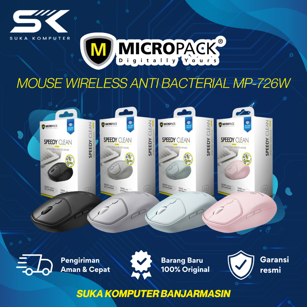 Jual Micropack MOUSE WIRELESS ANTIBACTERIAL MP-726W | Shopee Indonesia