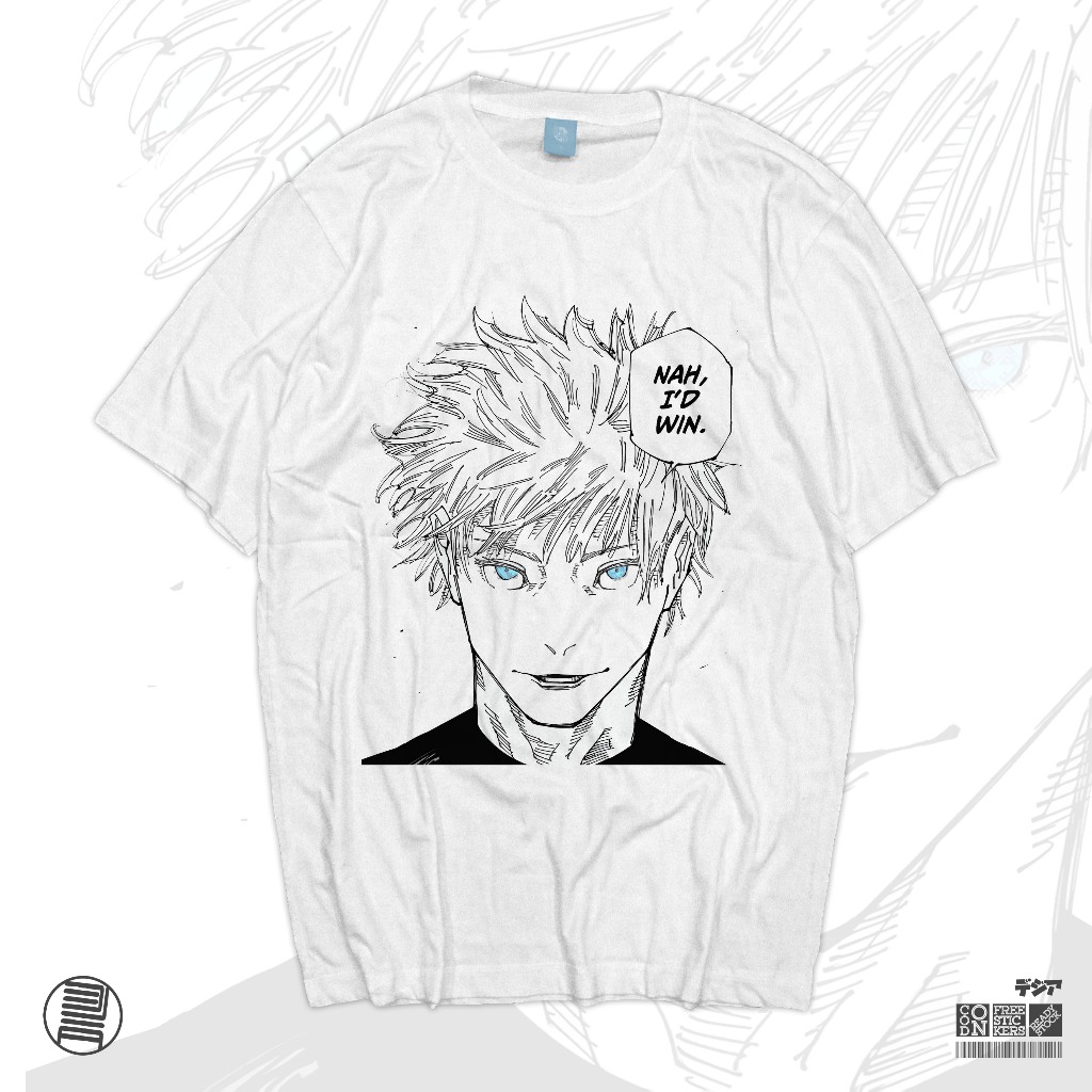 Jual Kaos Gojo Satoru Nah Id Win Meme Shitpost Anime Manga T-Shirt Baju ...