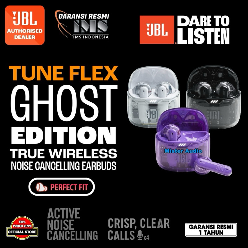Jual JBL Tune Flex Ghost Edition True Wireless Noise Cancelling Earbuds | Shopee Indonesia