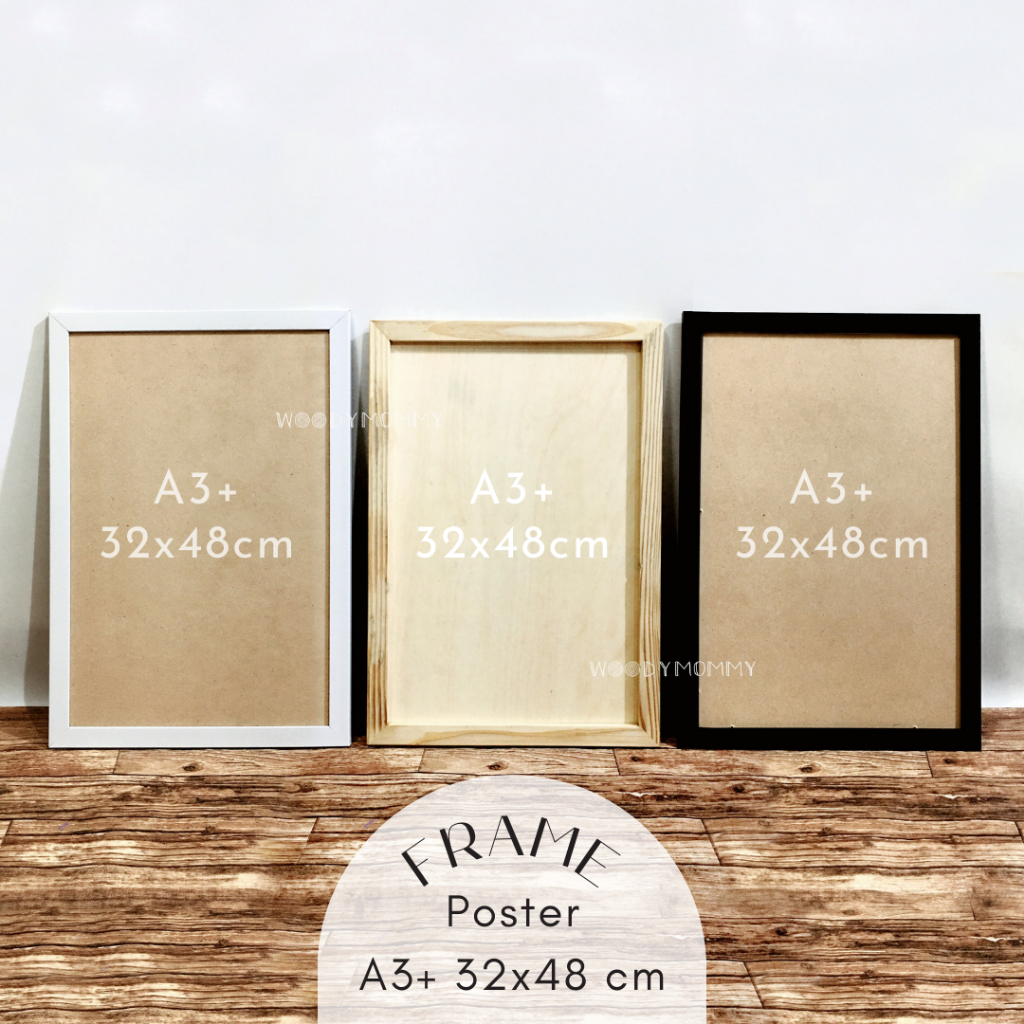 Jual Frame Poster A3+ 32x48 cm A3 plus - Bingkai Kayu Pinus Natural ...