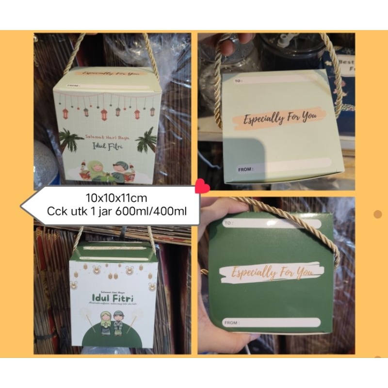 Jual Satuan Mini Box Lebaran 10x10 x11cm Box Lebaran 1 jar 600ml box ...