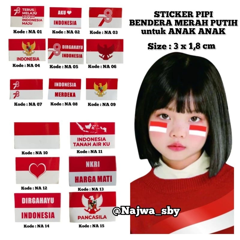 Jual STICKER BENDERA MERAH PUTIH untuk ANAK ANAK | Shopee Indonesia