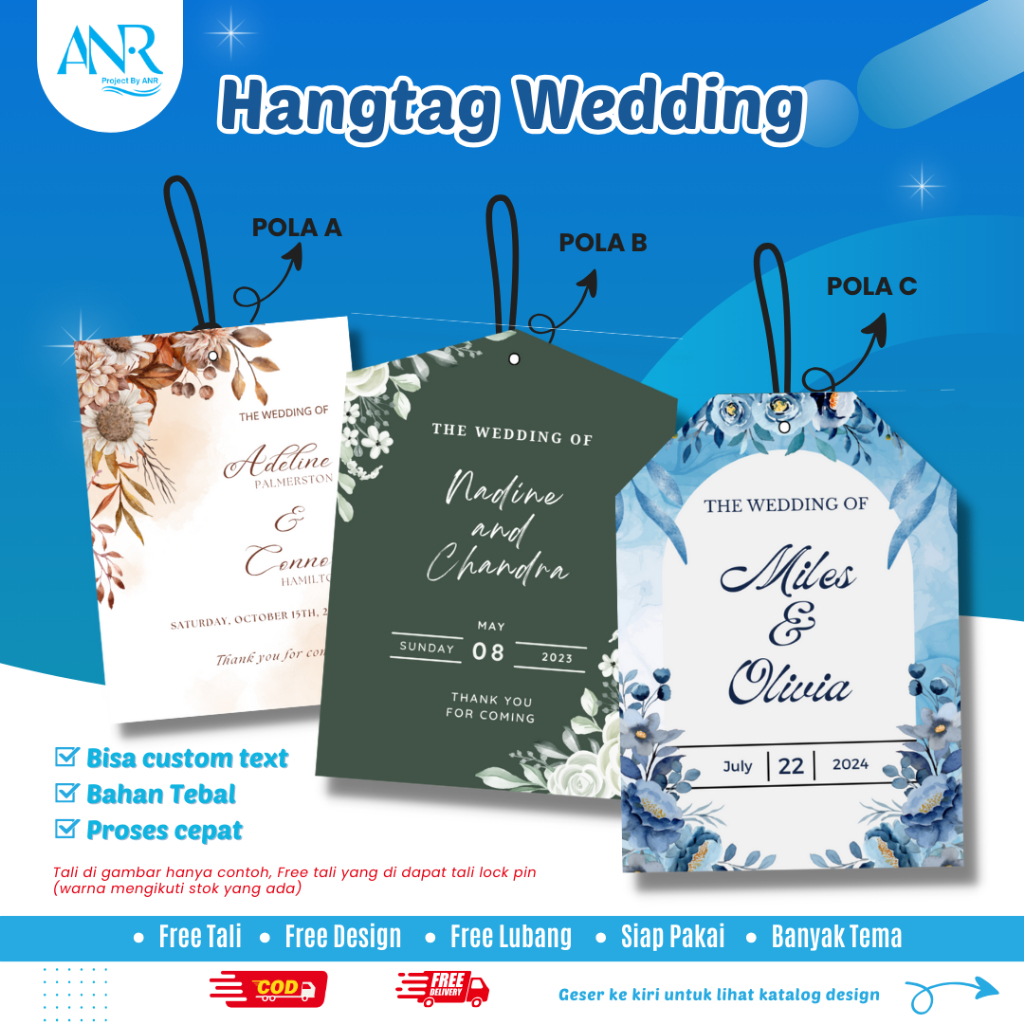 Jual D24 Hangtag wedding custom | Hang tag pernikahan tag label thank ...
