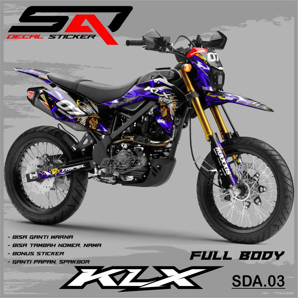 Jual Decal Sticker Custoom Full Body KLX 150 BF, G, SE Decal Stiker ...