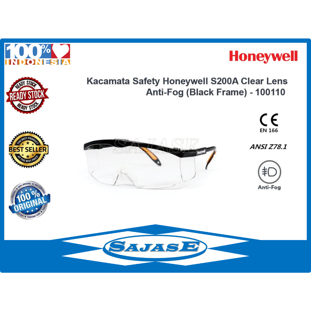 Jual Kacamata Safety Honeywell S200A Clear Lens Anti-Fog Kacamata ...