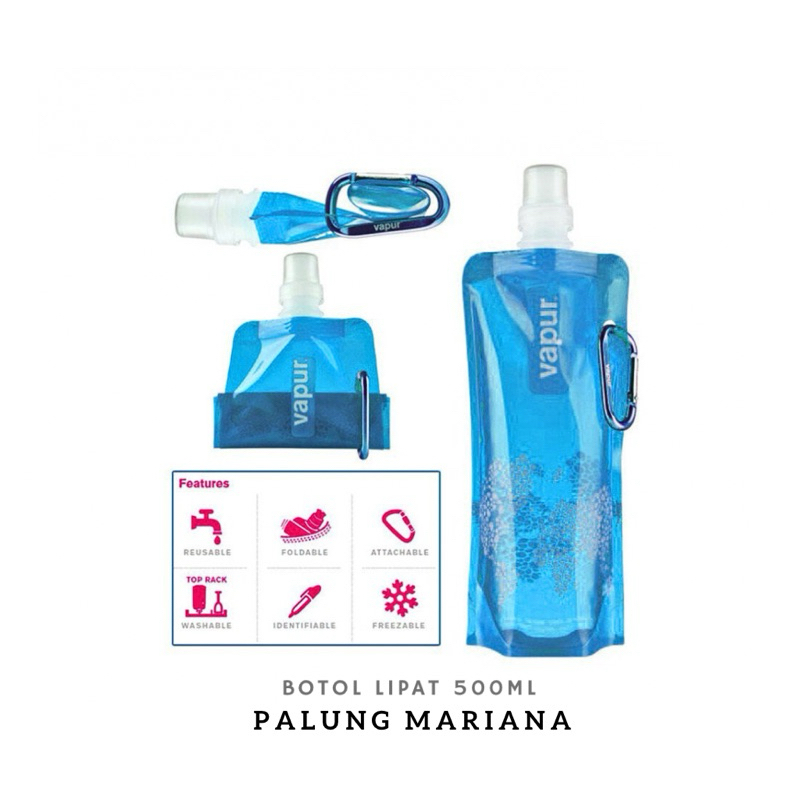 Jual botol minum lipat / botol minum cmping 500 ml / botol air portabel ...