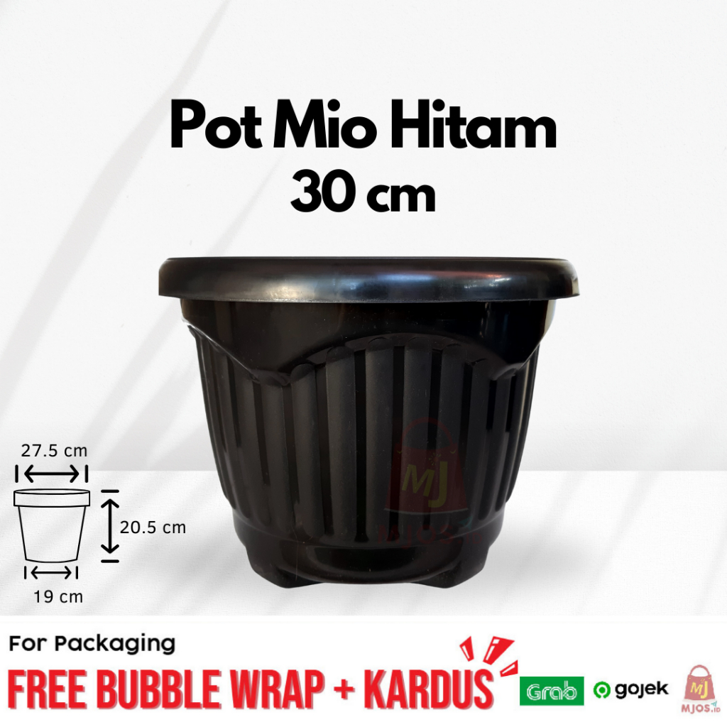 Jual Pot bunga tanaman hias plastik estetik warna hitam putih merah ...