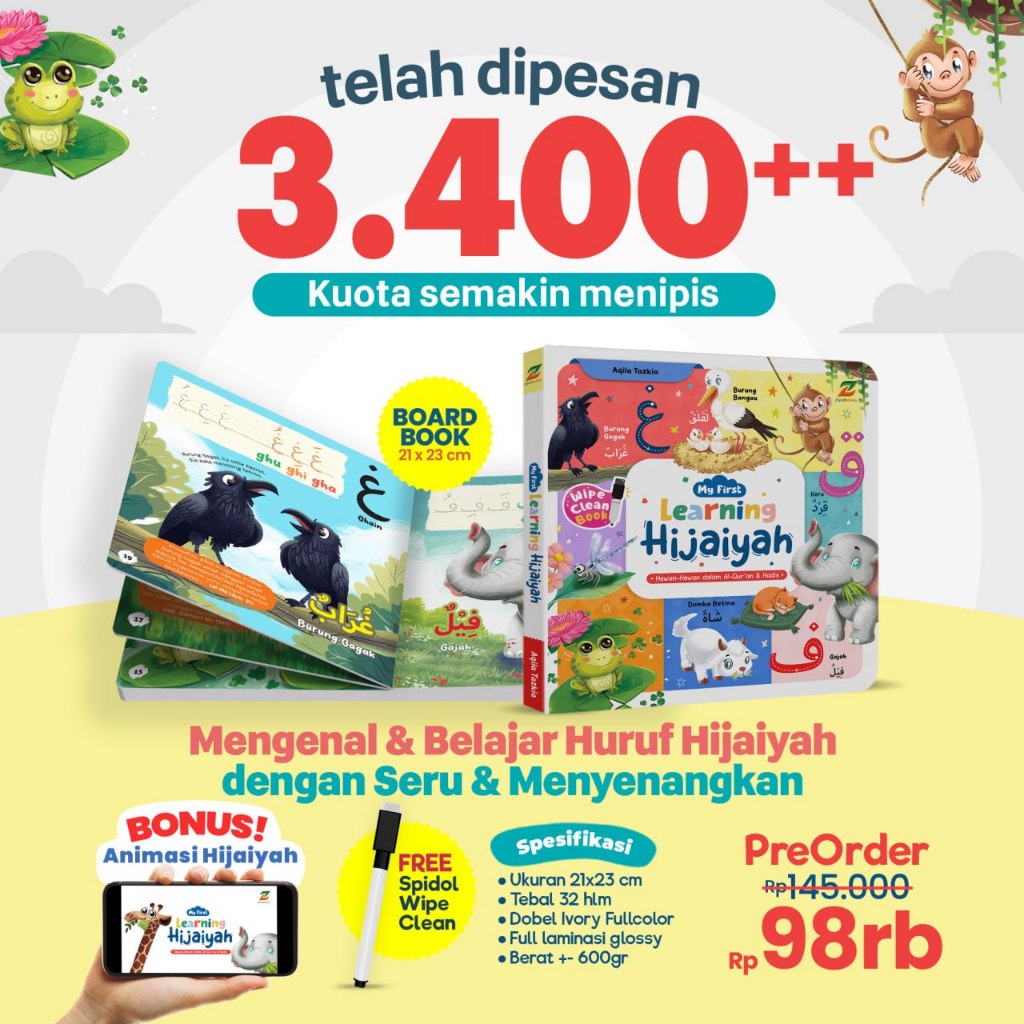 Jual MY FIRST LEARNING HIJAIYAH Pertamaku Boardbook wipe and clean book ...