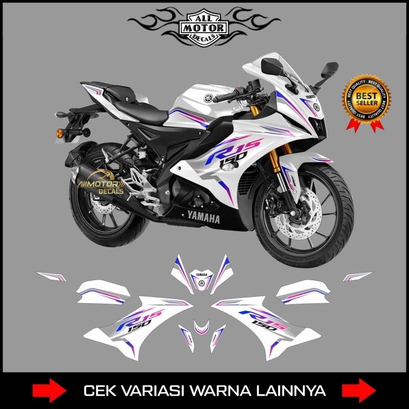 Jual Sticker Yamaha R15 V4 Livery Grafhic Rainbow / Striping Motor R15M ...