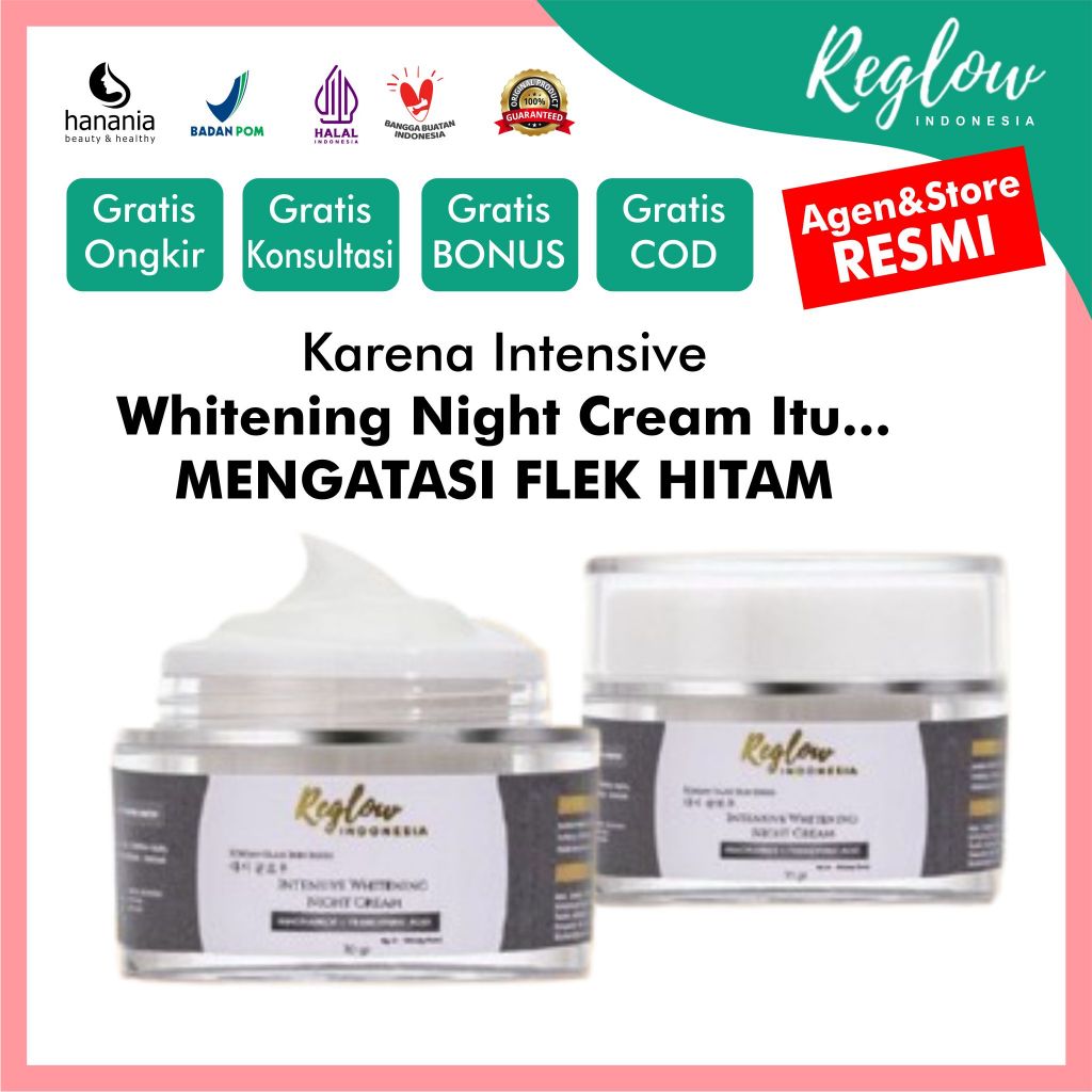 Jual Reglow Cream Malam Atasi Flek Hitam Memandel, Menaun Mencerahkan ...