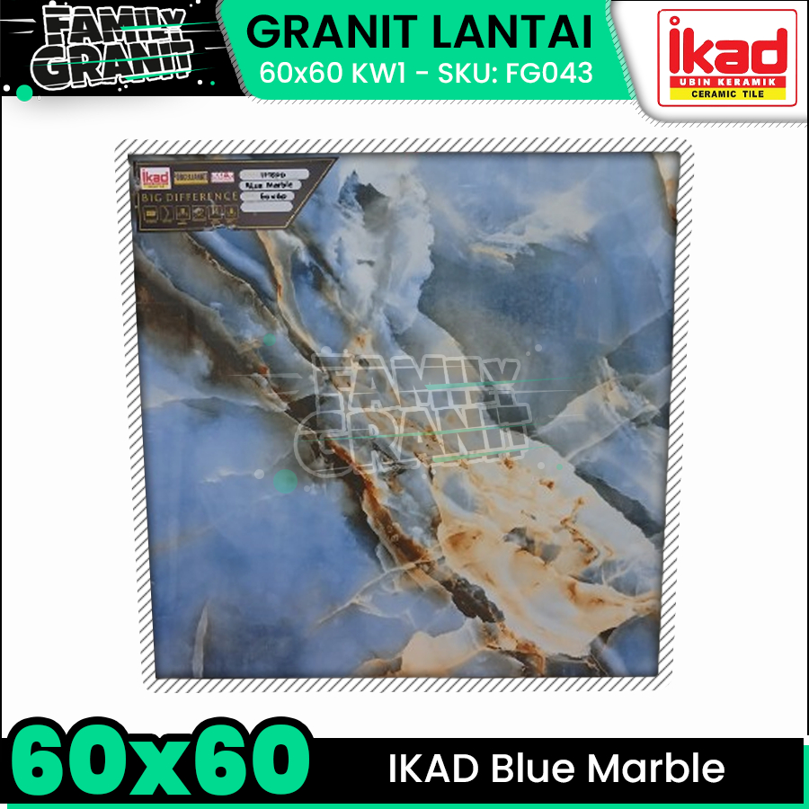 Jual Granit Lantai 60x60 IKAD Blue Marble Motif Marmer Biru Glossy KW1 ...