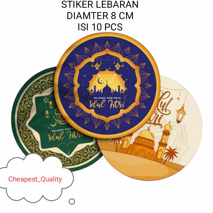 Jual Stiker Toples Lebaran / Sticker idul Fitri Big Size - Isi 10 Pcs ...