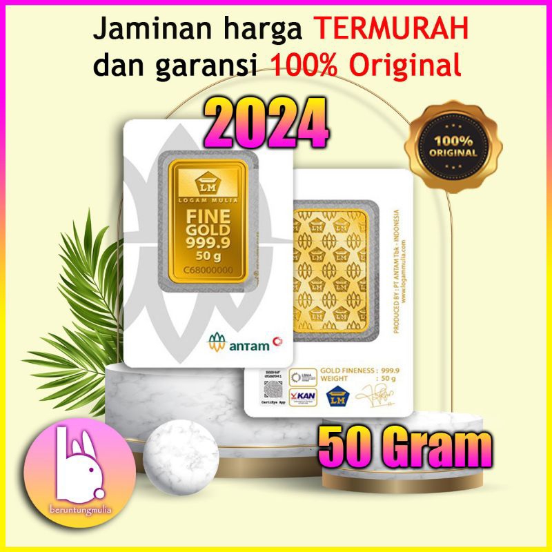 Jual LM EMAS ANTAM 50 GRAM, LOGAM MULIA TERBARU | Shopee Indonesia