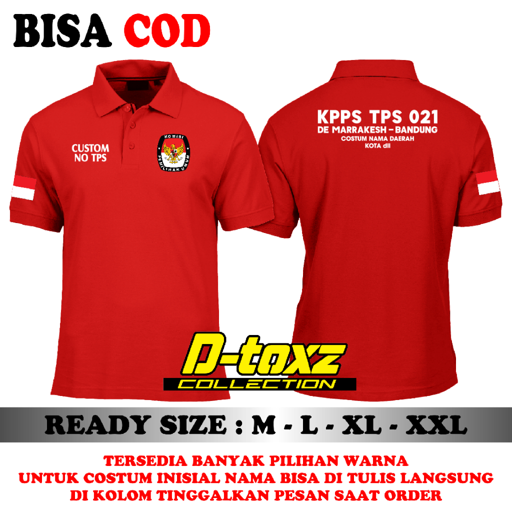Jual POLOSHIRT / KAOS POLO KPPS TPS COSTUM NAMA DAERAH / KAOS KERAH ...