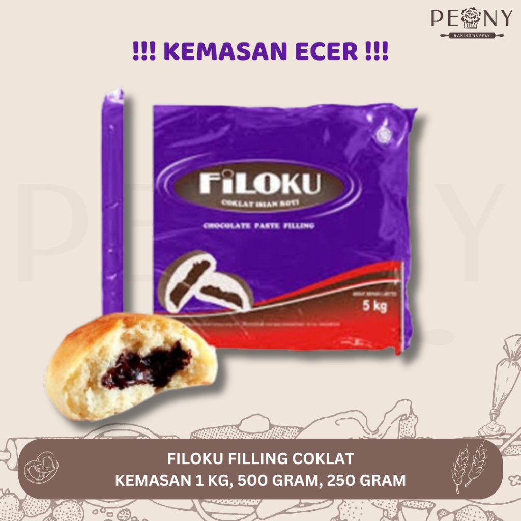 Jual (ECER) FILOKU CHOCO FILLING / FILLING COKLAT / ISIAN MOCHI KEMASAN ...