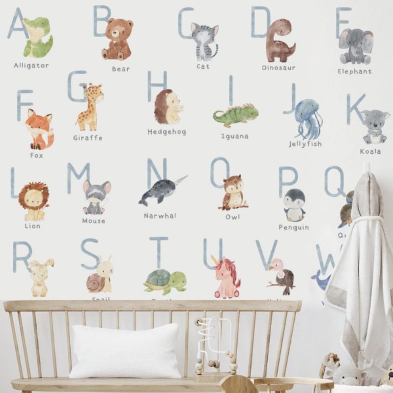 Jual Wall Sticker Dinding anak abjad alphabet belajar huruf ABC Stiker ...