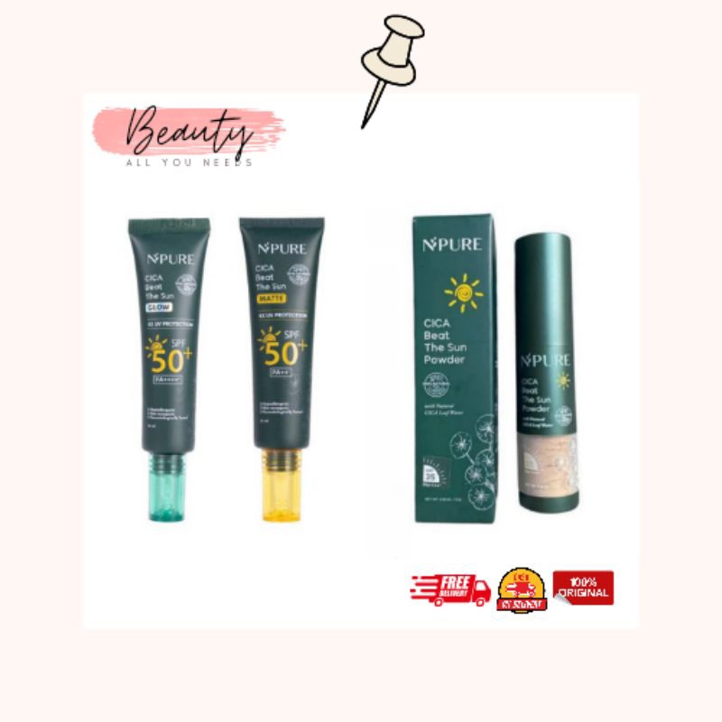 Jual N'Pure Cica Beat The Sun SPF 50+ PA ++++ / Sunscreen NPure 35ml ...